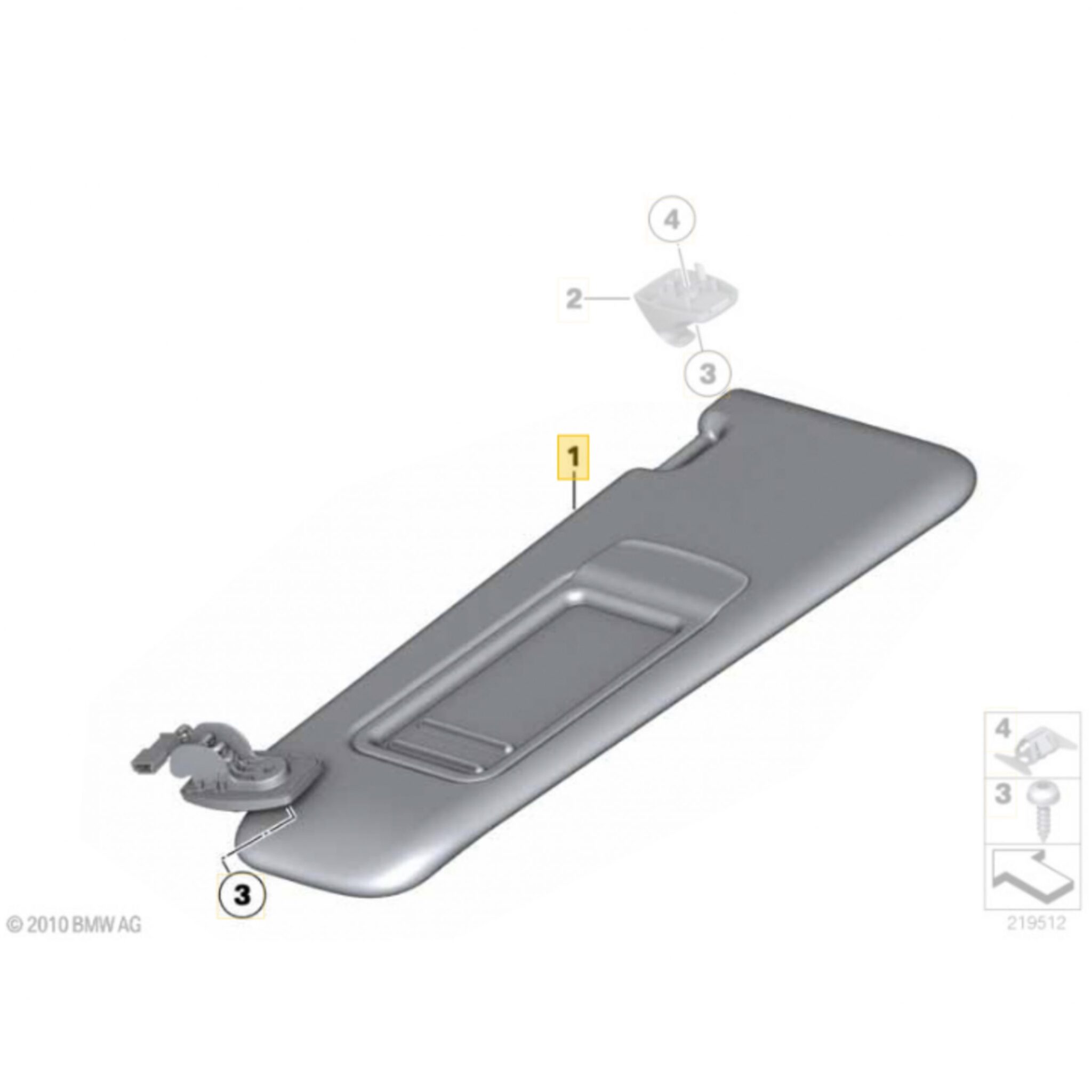 OEM BMW F10:F11 Anthrazit Black Sun visor set (without safety labels ...